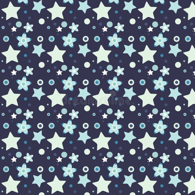 Flower and Star. Vector Pattern Stock Vector - Illustration of floral ...