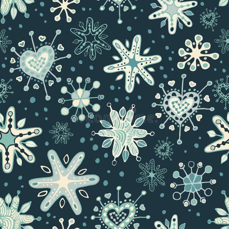 Flower Stars Seamless Pattern Stock Vector - Illustration of curtain ...