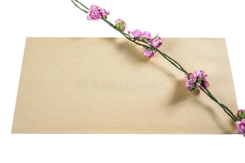 Flower Stem with Empty Brown Paper for Copy Space Stock Image - Image ...