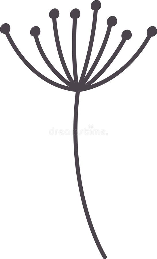 Flower on Stem Outline stock vector. Illustration of floral - 302480465