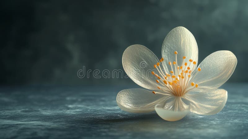 A Flower with a Stem is on a Table Stock Illustration - Illustration of ...