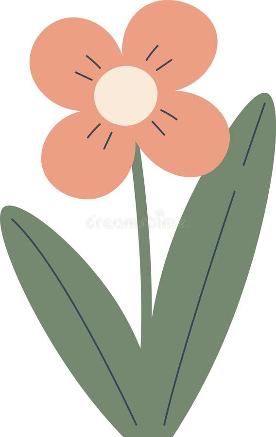 Flower on Stem stock vector. Illustration of summer - 312405858