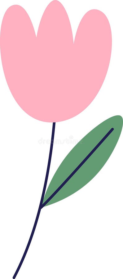 Flower on Stem stock vector. Illustration of plant, spring - 306406846