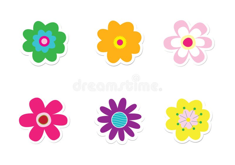 Flower Stickers stock vector. Illustration of cute, ornate - 10927088