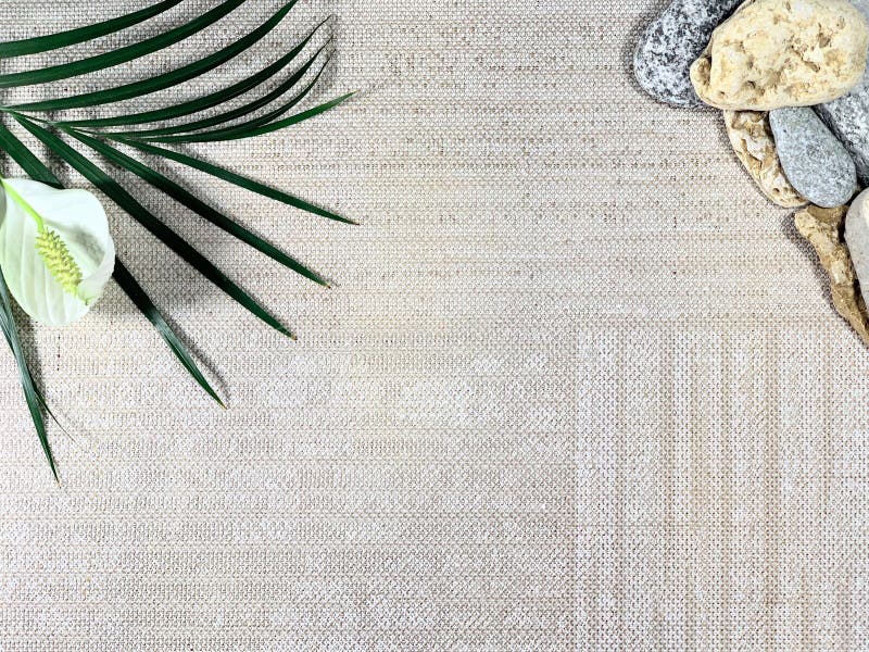 Flower and Stones on a Textured Surface Surface. Stock Image - Image of ...