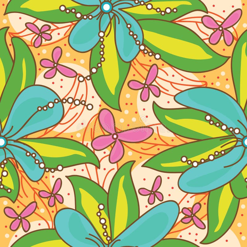 Flower Style Fabric Seamless Pattern_eps Stock Vector - Illustration of ...