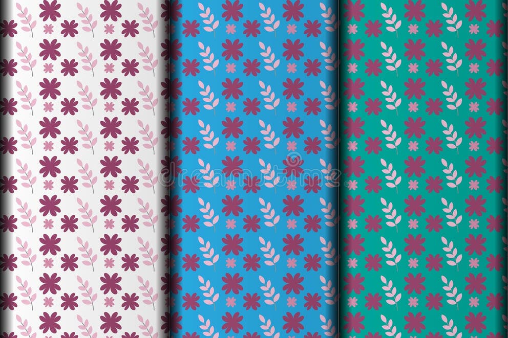 Flower Style Vector Eps Seamless Pattern Design. Stock Illustration ...