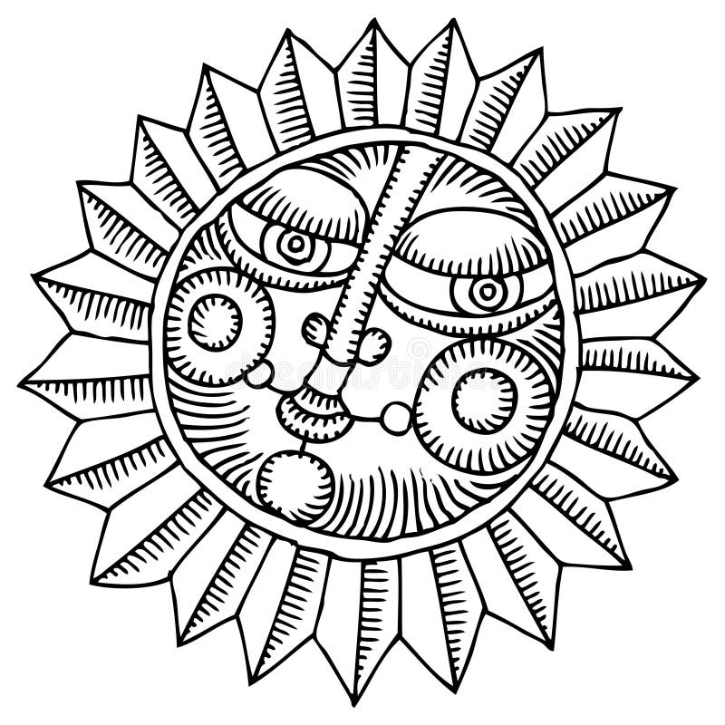 Nautical Sun and Moon Symbol Stock Vector - Illustration of life, earth ...