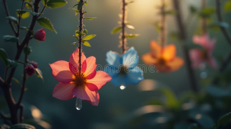 A Flower Suspended Like a Pendulum â€“ Gently Swinging Back and Forth ...