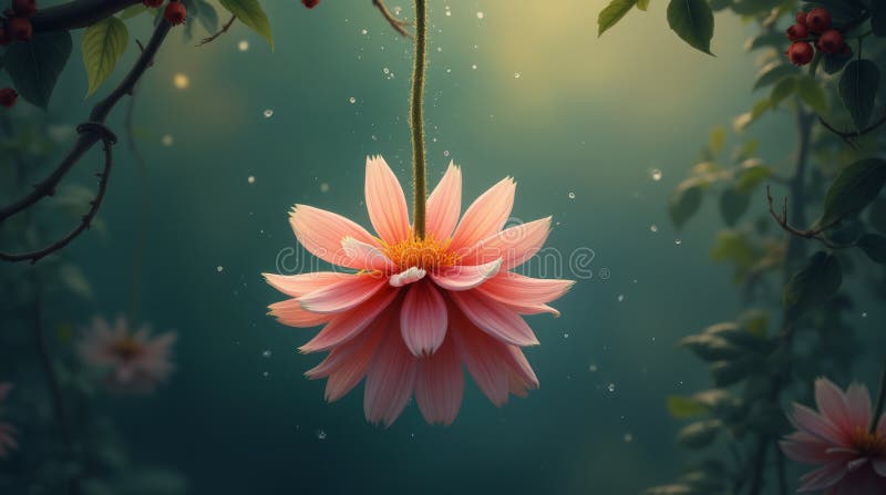 A Flower Suspended Like a Pendulum â€“ Gently Swinging Back and Forth ...