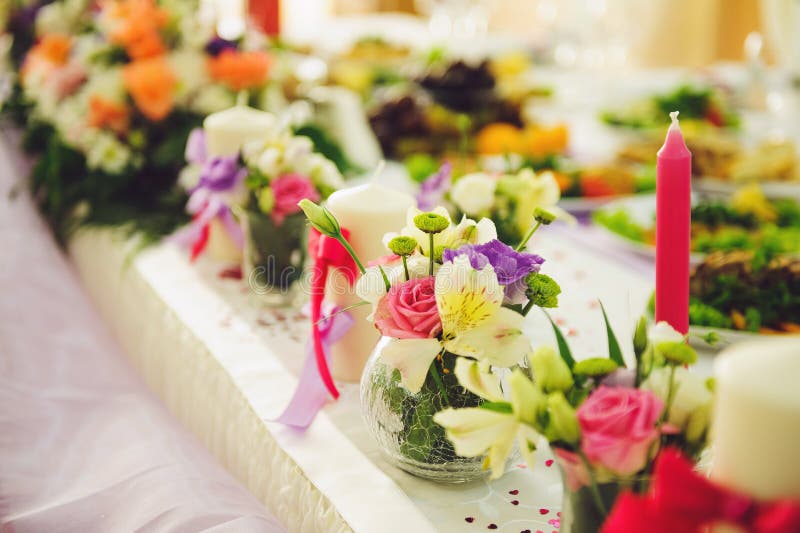 Flower Table Decoration stock image. Image of arranging - 64153921