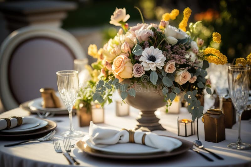 Flower Table Decorations for Holidays and Wedding, Foods, Generative AI ...