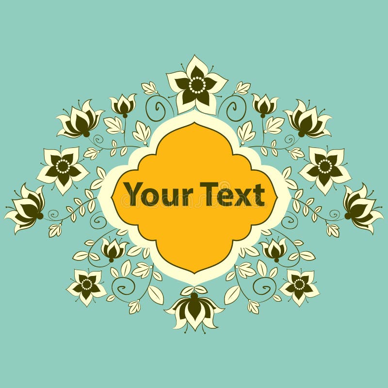 Flower text label. stock vector. Illustration of wedding - 52241625