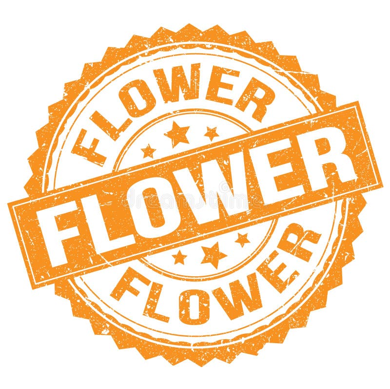 FLOWER Text on Orange Round Stamp Sign Stock Illustration ...