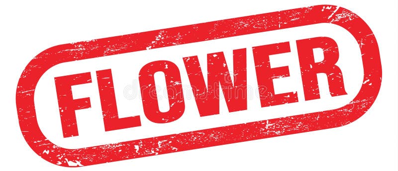 FLOWER, Text on Red Rectangle Stamp Sign Stock Illustration ...