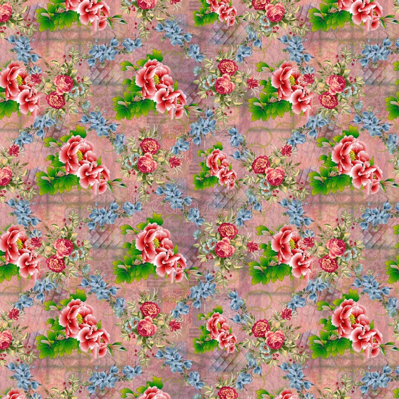 Flower with Texture Beautiful Digital Seamless Pattern Stock ...