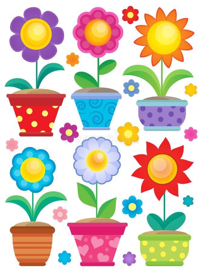 Flower theme collection 7 stock vector. Illustration of draw - 50742998