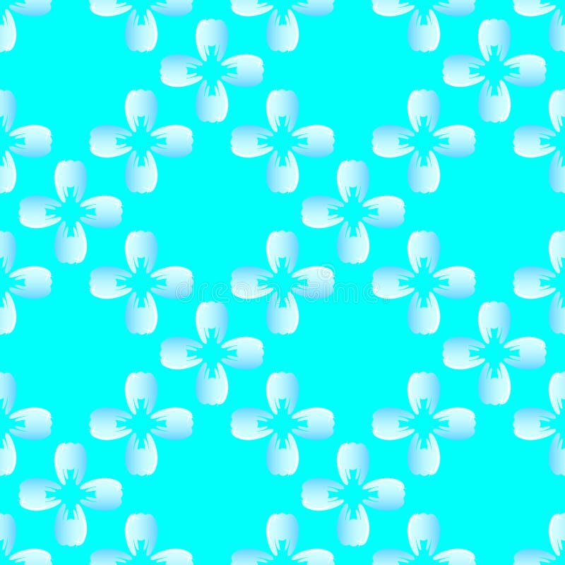Flower Tooth Blue Seamless Pattern Stock Vector - Illustration of ...