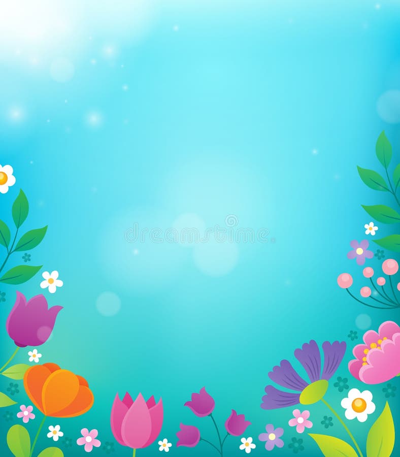 Flower topic background 2 stock vector. Illustration of leaves - 110838983