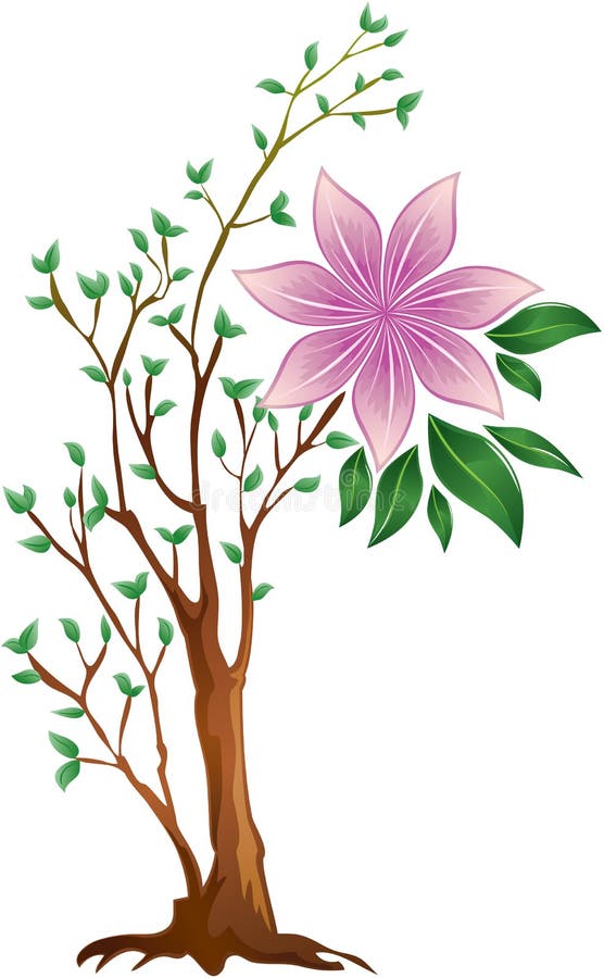 Flower tree stock vector. Illustration of foliage, botany - 24008266