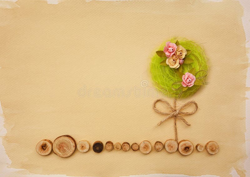 Flower Tree Landscape Scrapbook Background Stock Image - Image of ...