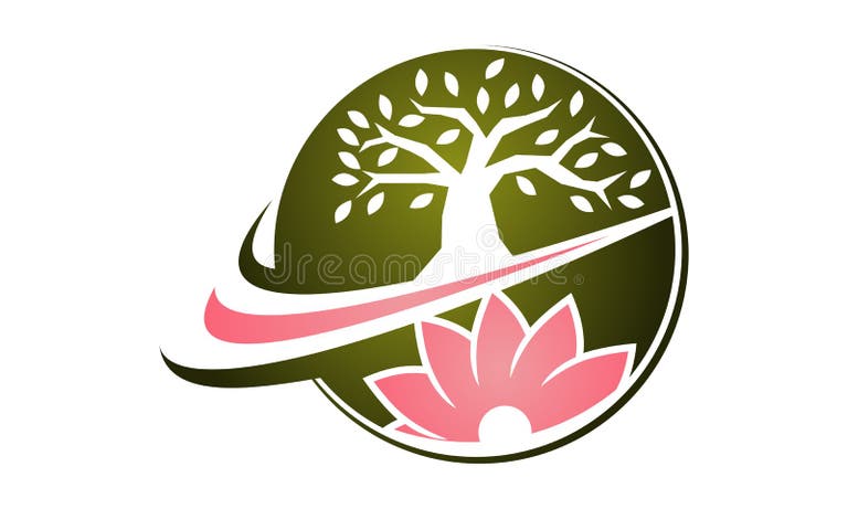 Flower and Tree Logo Design Template Stock Vector - Illustration of ...