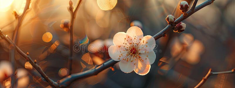 Flower on a Tree in Spring, Fruit Trees Stock Illustration ...