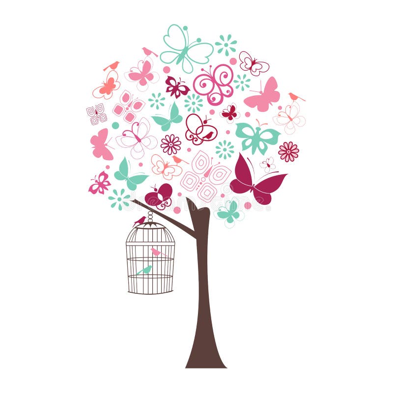 Flower Tree Vector stock illustration. Illustration of flower - 100236463