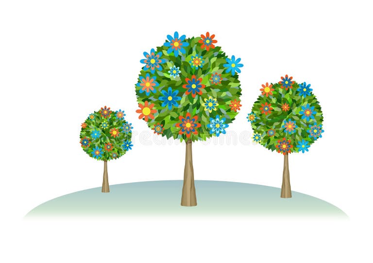 Trees Flower Illustrations Stock Illustrations – 4,076 Trees Flower ...