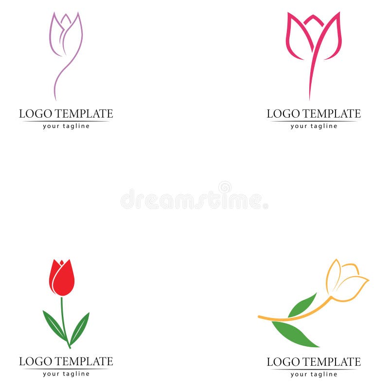 Flower Tulip Logo Vector Illustration Design Template Stock Vector ...