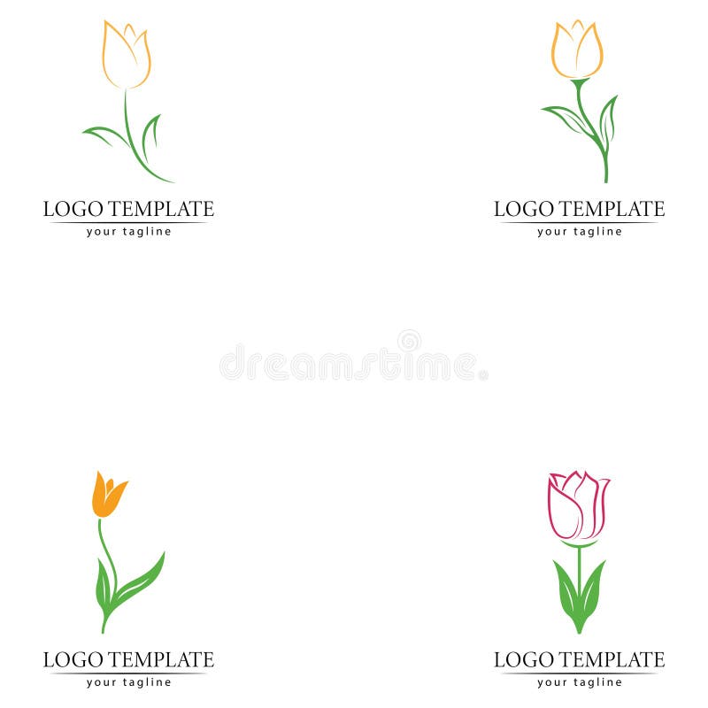 Flower Tulip Logo Vector Illustration Design Template Stock Vector ...