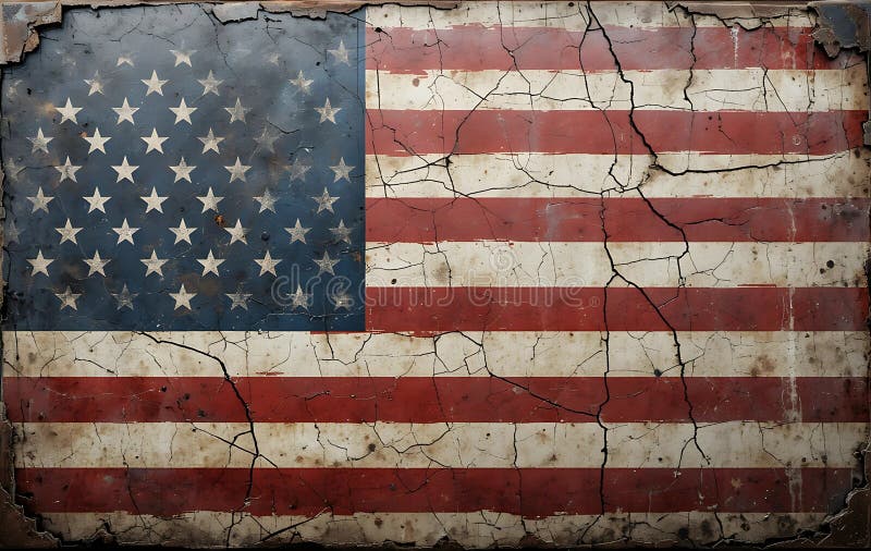Weathered American Flag on a Cracked Surface by AI Generated Stock ...