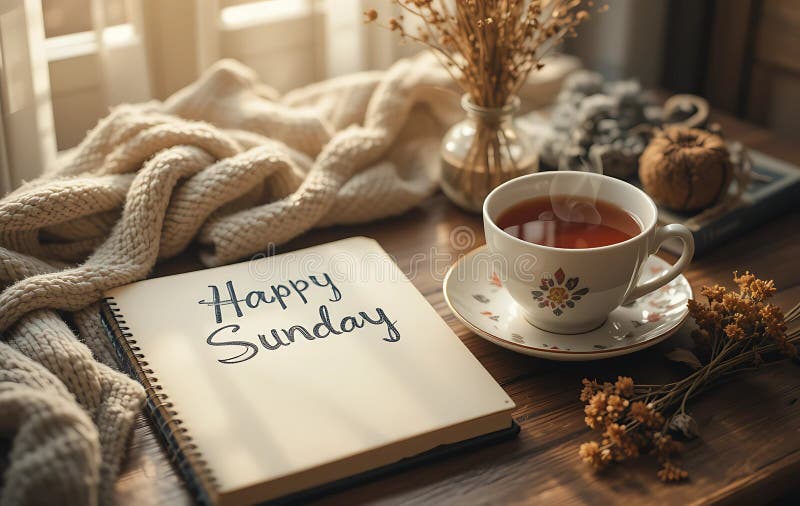 Cozy Happy Sunday Morning with Tea and a Knitted Blanket by AI ...