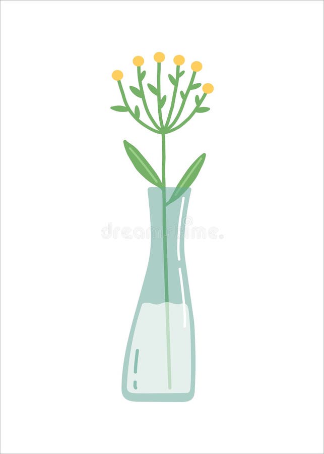 Flower in Vase, Simple Flat Design Vector Stock Vector - Illustration ...