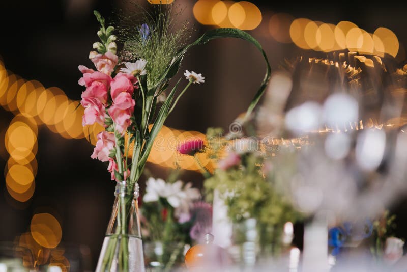 A Flower Vase on a Table in a Restaurant Stock Image - Image of elegant ...