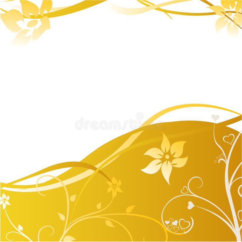Yellow floral border stock vector. Illustration of white - 5269855
