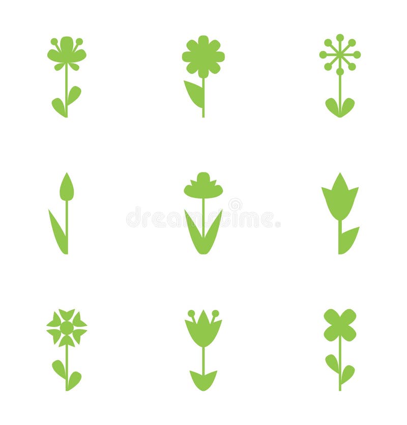 Flower Vector Icon or Symbol Stock Vector - Illustration of drawing ...