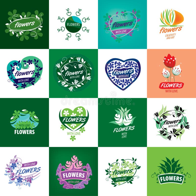 Flower vector logo stock vector. Illustration of leaf - 126239674