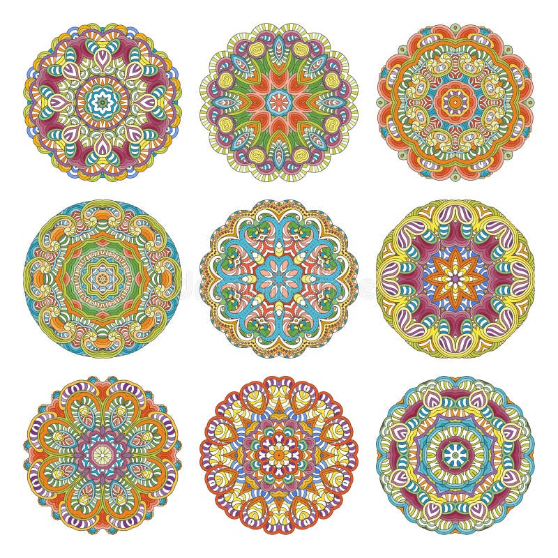 Indian Motifs Set Circle Vector Stock Illustrations – 1,087 Indian ...
