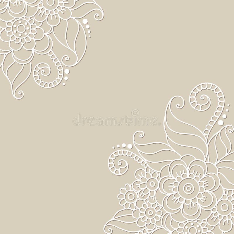 Flower Vector Ornament Corner Stock Vector - Illustration of indian ...