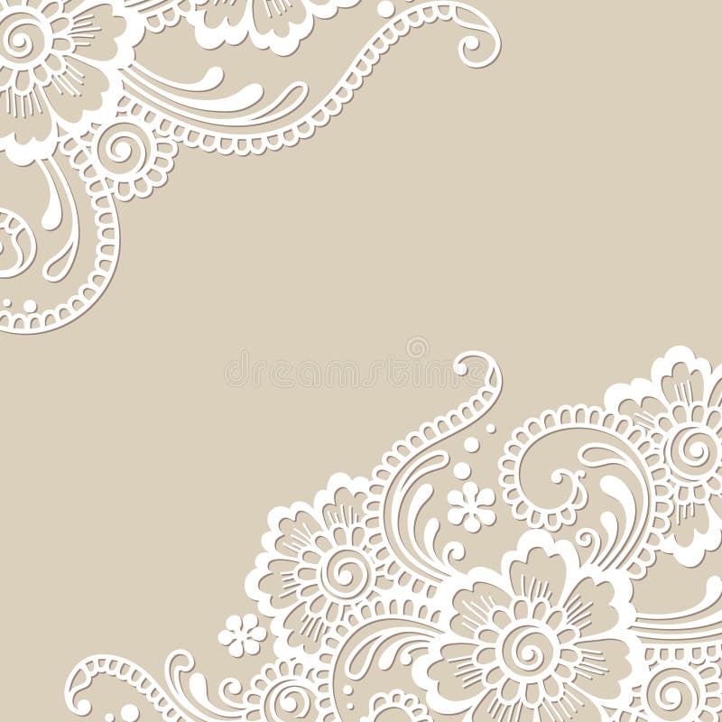 Flower Vector Ornament Corner Stock Vector - Illustration of indian ...