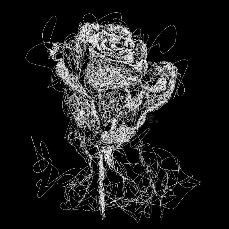 Flower Vector Sketch Illustration Scribble Art Stock Vector - Illustration of shirt, isolated ...