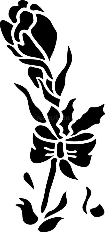 Flower Vector Stencil, Black and White Stock Vector - Illustration of ...