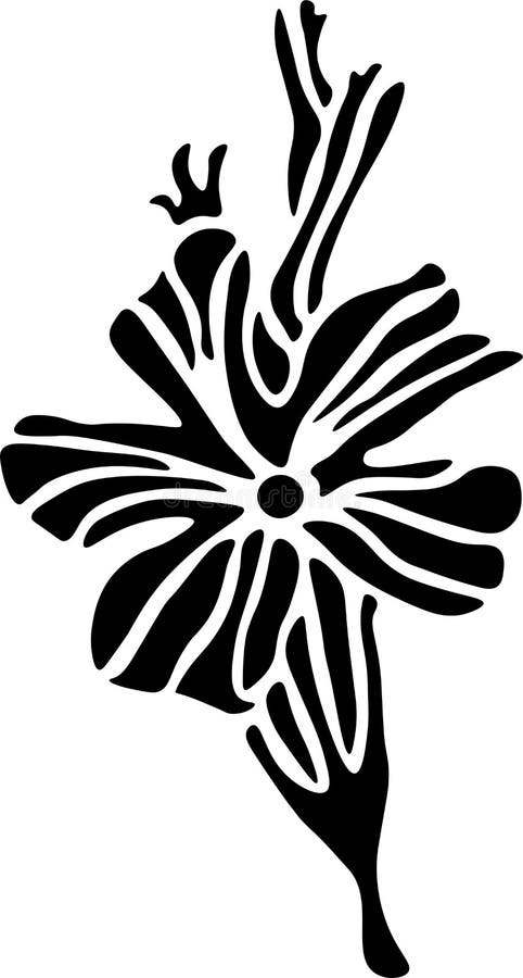Flower Vector Stencil, Black and White Stock Vector - Illustration of ...