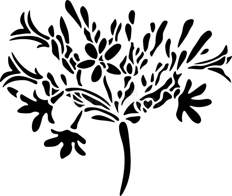 Flower Vector Stencil, Black and White Stock Vector - Illustration of ...