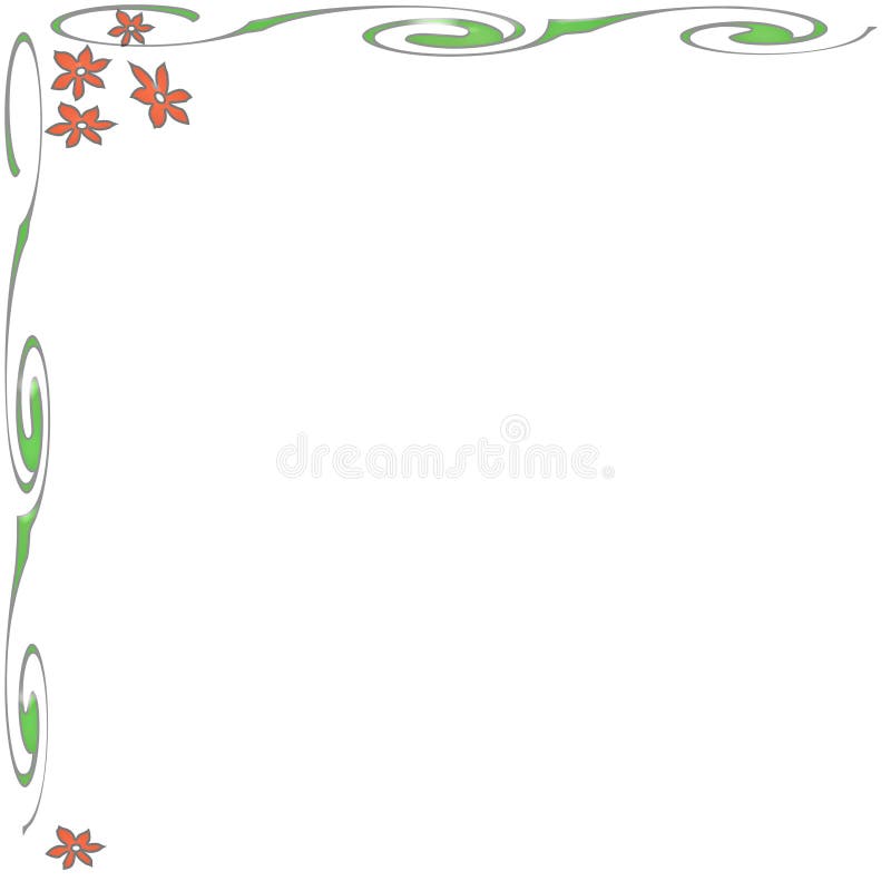 Flower and Vines Note Paper Stock Illustration - Illustration of flower ...