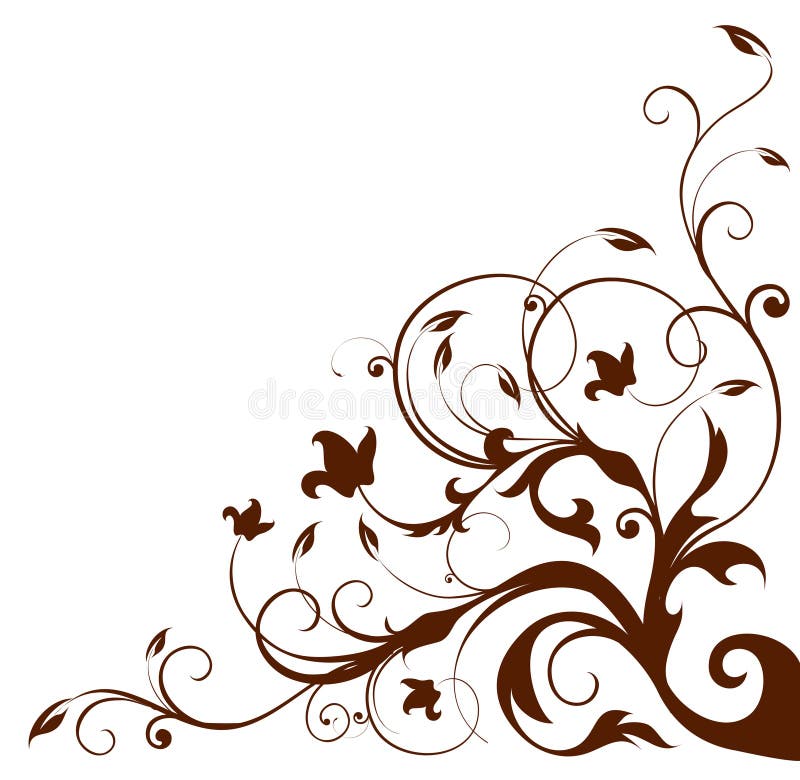 Flower and vines pattern stock illustration. Illustration of abstract ...