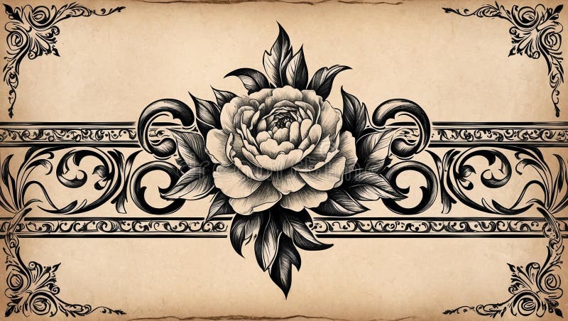 Flower Vintage Scroll Baroque Victorian Frame Border G Ai Generated ...