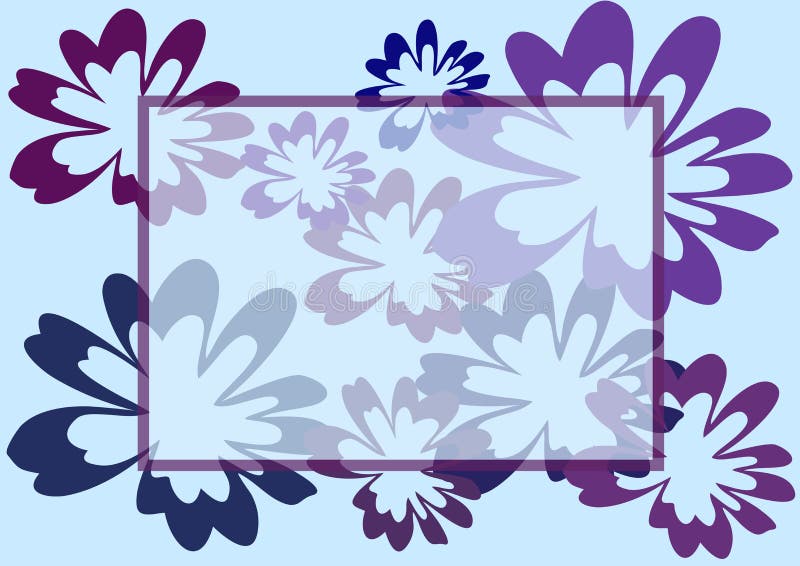 Flower Violet Purple Floral Abstract Frame Background Stock Vector ...