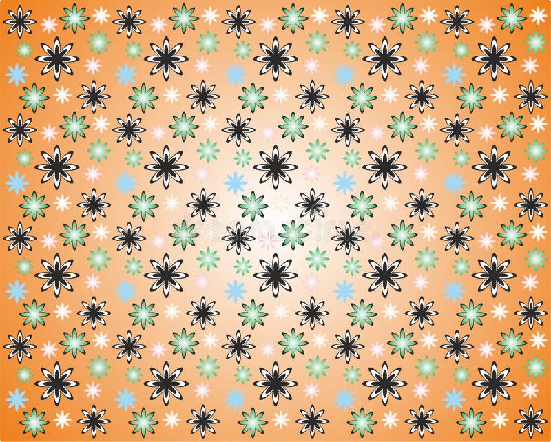 Flower Wallpaper Vector Illustration, Orang Colour. Vector Cdr X6 Stock ...